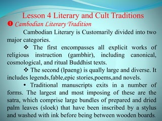 Cambodian Buddhism_Lesson 4_Literary and Cult Traditions | PPTX ...