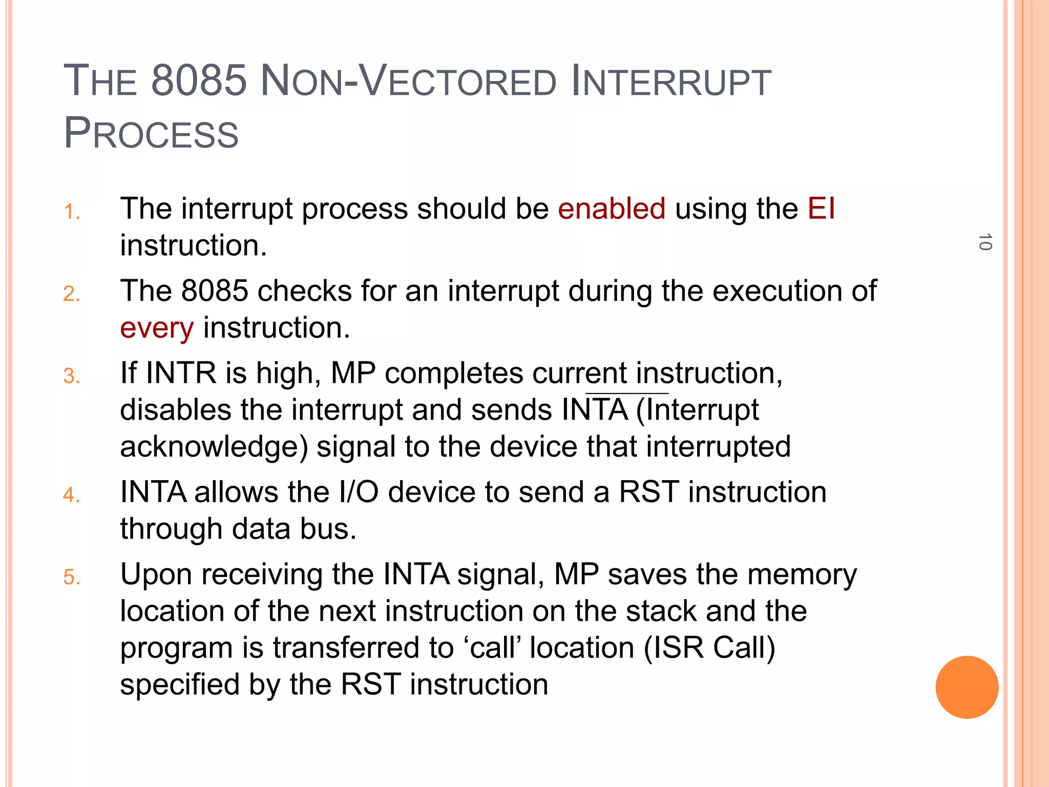Chapter 4 - Interrupts of 8085 | PPTX