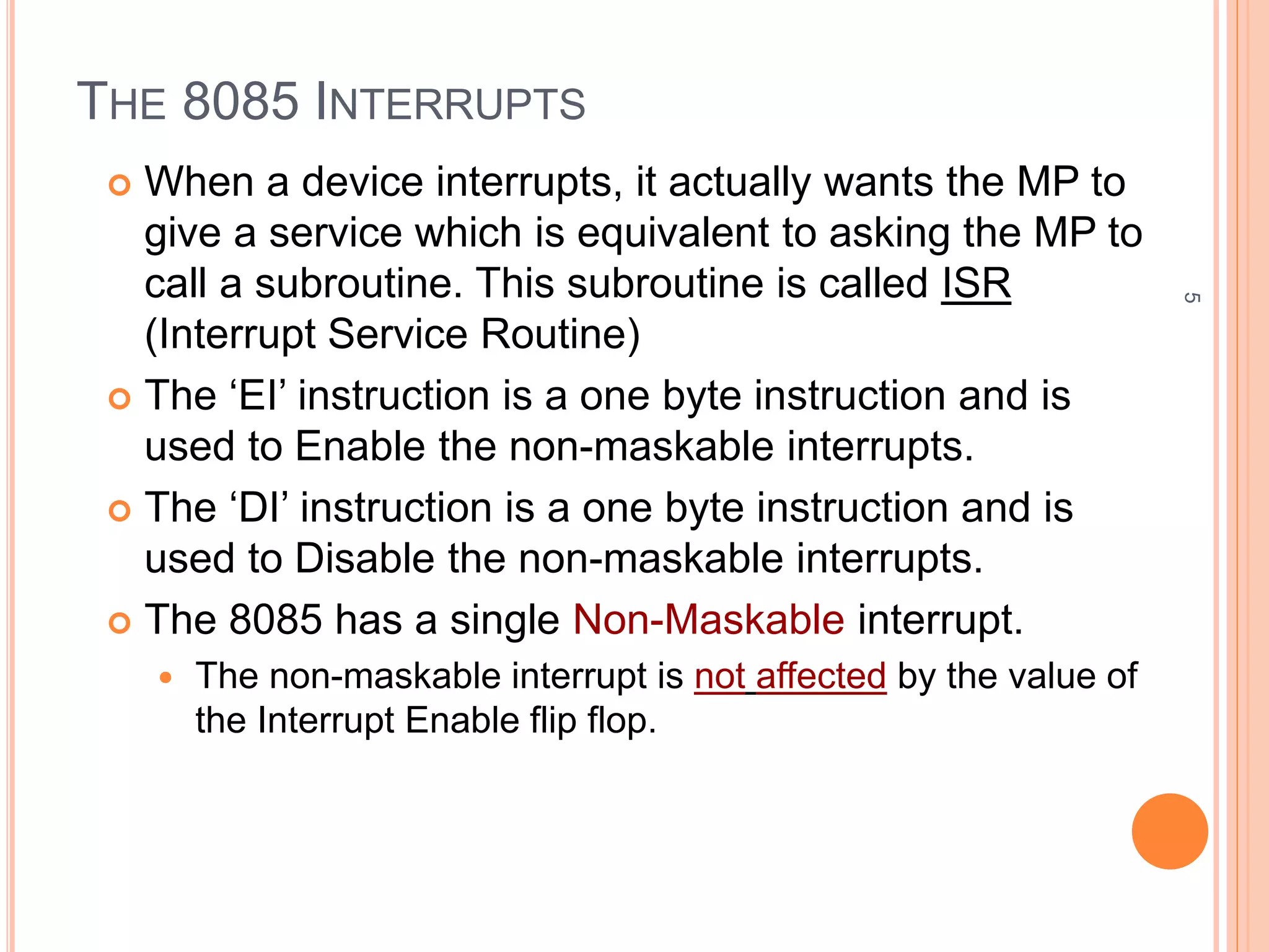 Chapter 4 - Interrupts of 8085 | PPTX