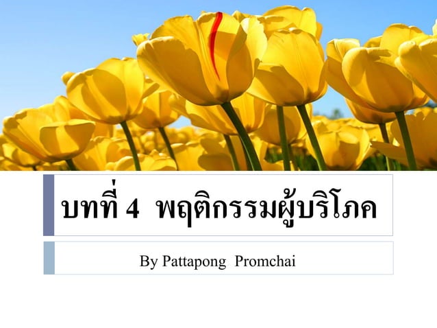 Chapter4 พฤติกรรมผู้บริโภค | PPTX