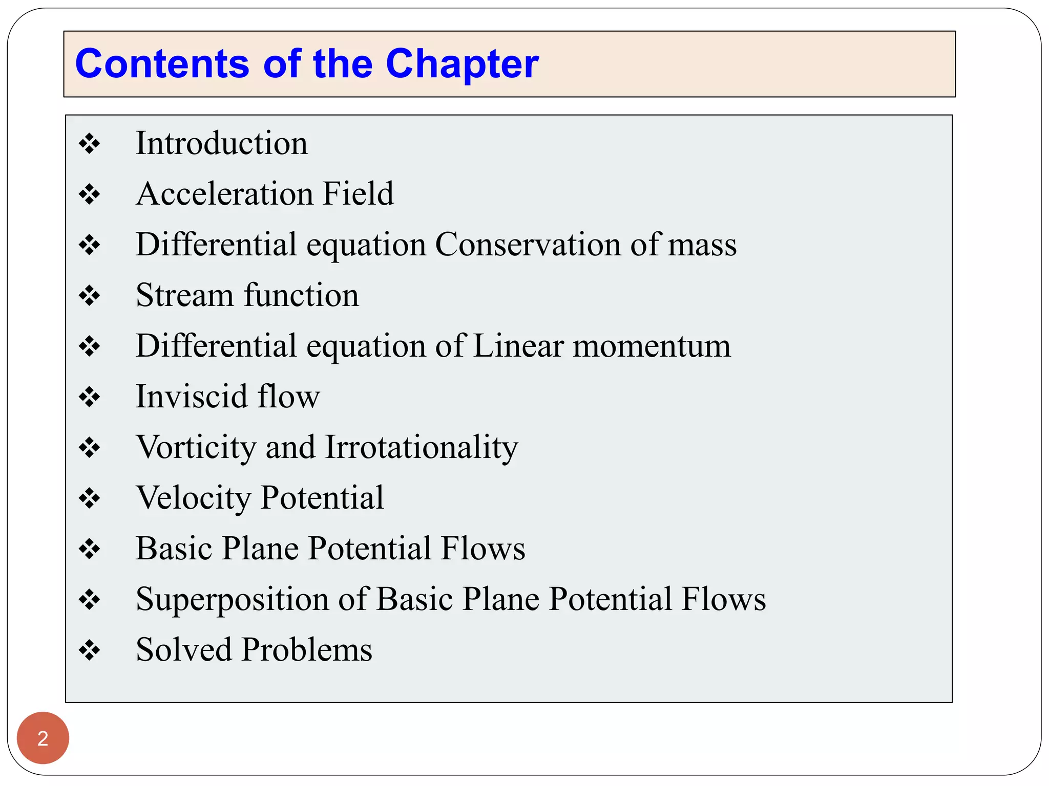 Fluid Mechanics Chapter 4. Differential relations for a fluid flow | PDF | Physics | Science