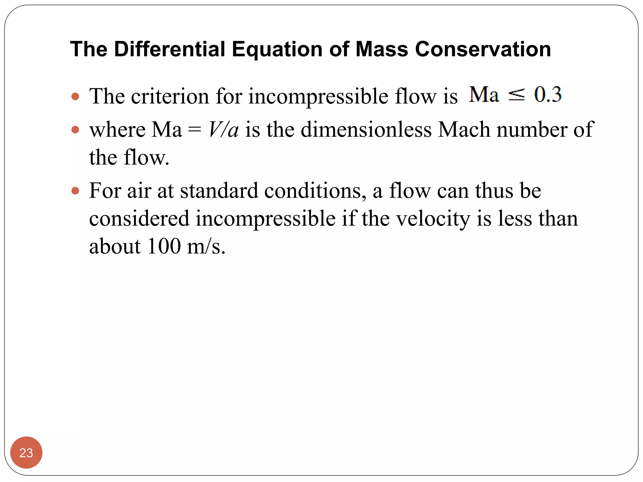 Fluid Mechanics Chapter 4. Differential relations for a fluid flow | PDF