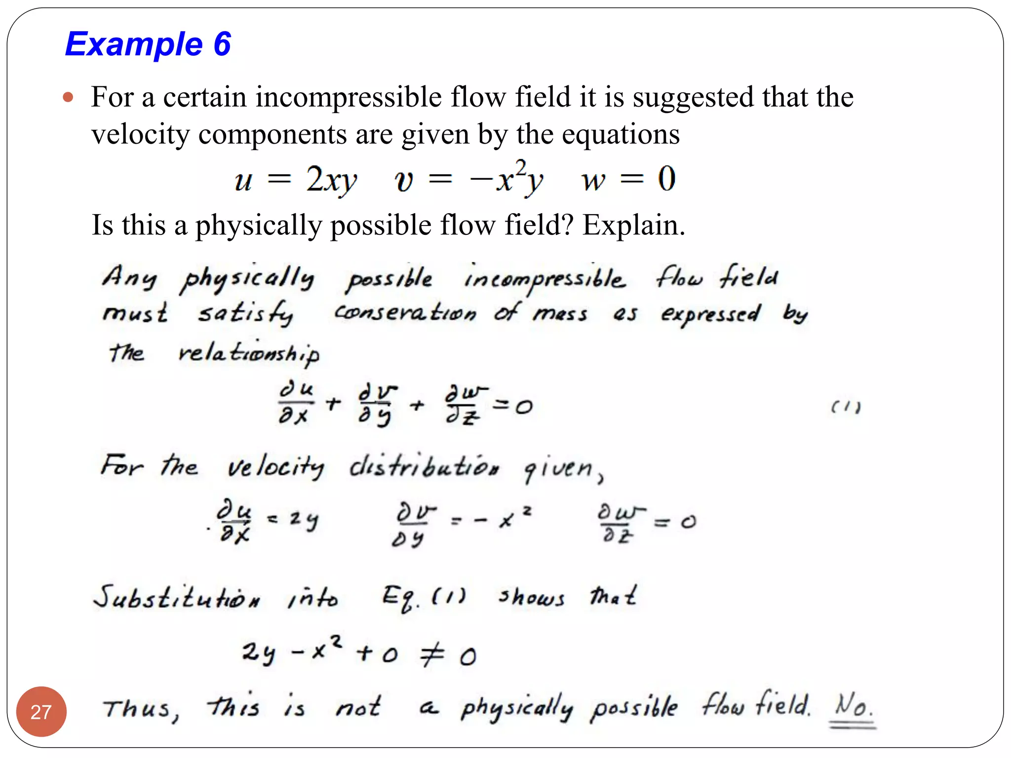 Fluid Mechanics Chapter 4. Differential relations for a fluid flow | PDF