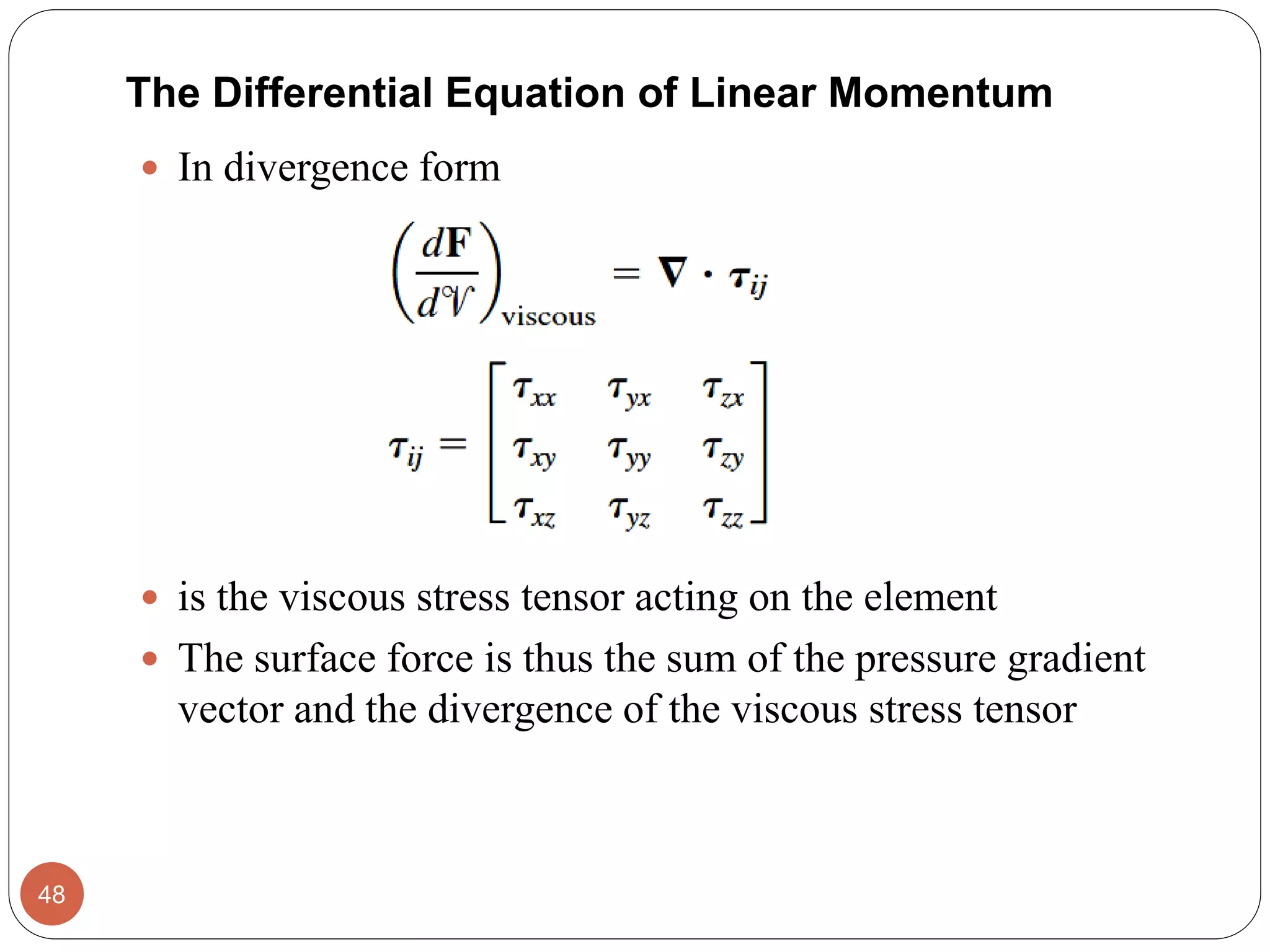 Fluid Mechanics Chapter 4. Differential relations for a fluid flow | PDF