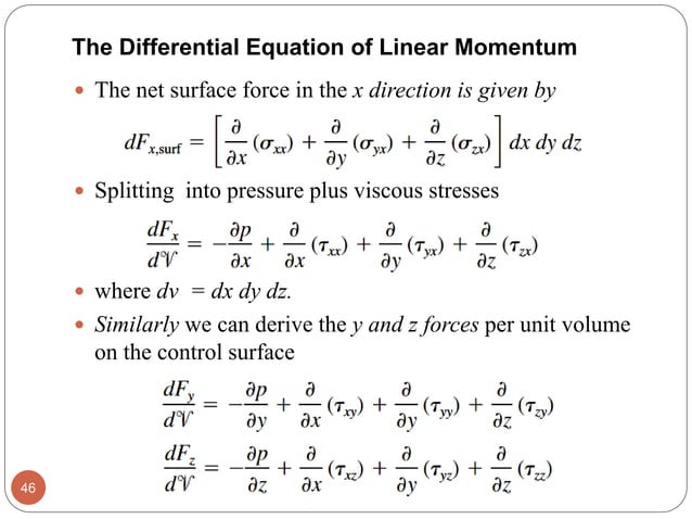 Fluid Mechanics Chapter 4. Differential relations for a fluid flow | PDF | Physics | Science