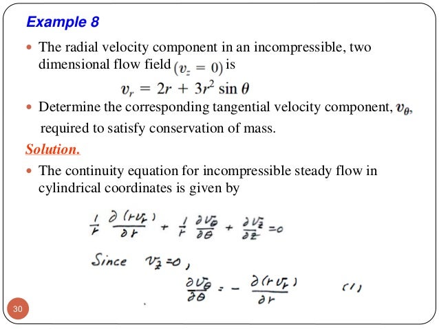 Fluid Mechanics Chapter 4. Differential relations for a fluid flow