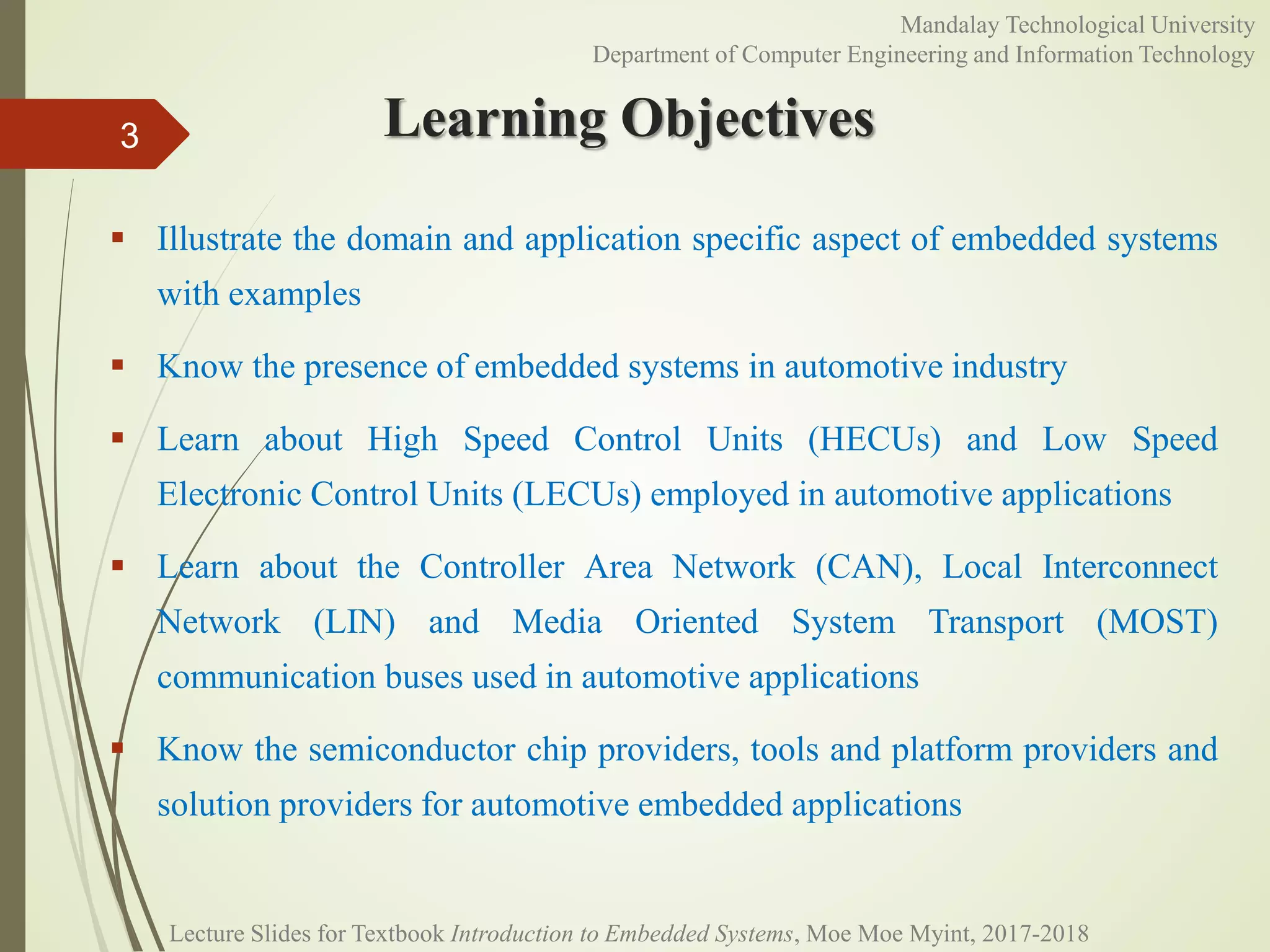 Chapter 4 Embedded System: Application and Domain Specific | PPTX