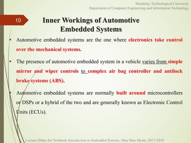 Chapter 4 Embedded System: Application and Domain Specific | PPTX