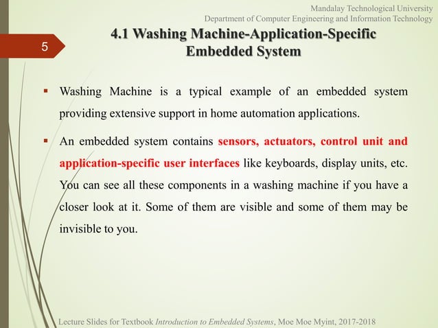 Chapter 4 Embedded System: Application and Domain Specific | PPTX