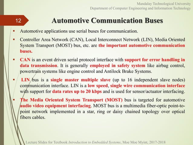 Chapter 4 Embedded System Application And Domain Specific Ppt 