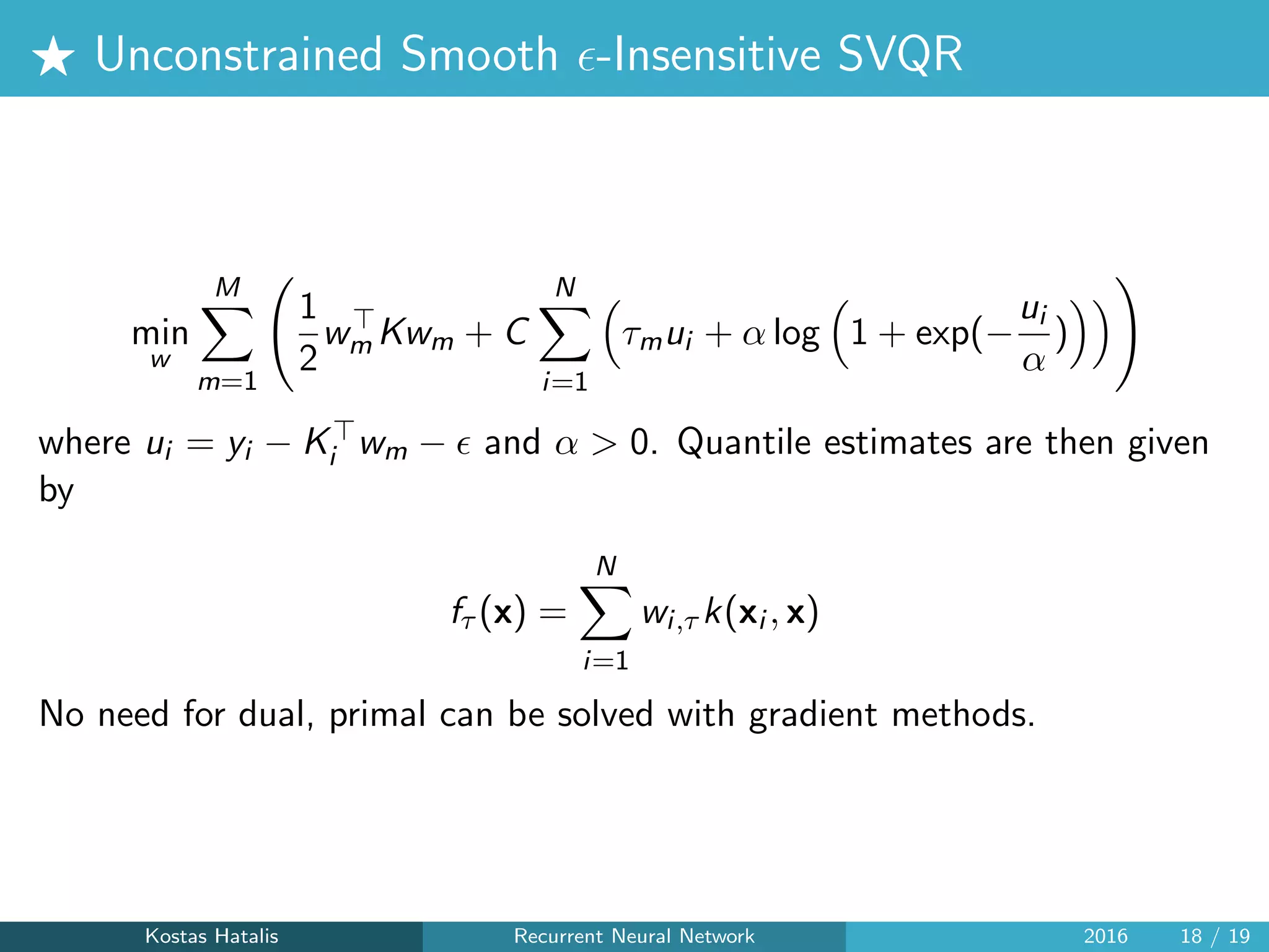 Constrained Support Vector Quantile Regression for Conditional Quantile Estimation | PPT