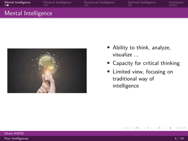 Chapter 4 -2.the four intelligences and it’s meanings | PPT