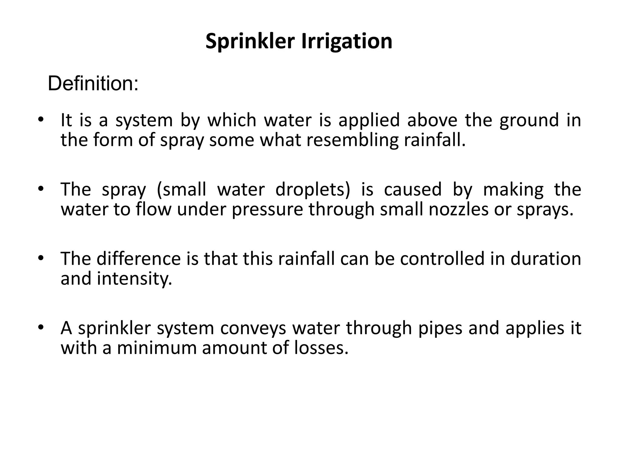 chapter 4-2-advanteges and disadvantages of sprincler Irrigations' | PPT