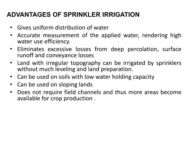 chapter 4-2-advanteges and disadvantages of sprincler Irrigations ...