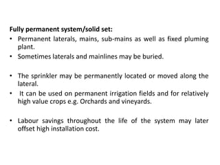 chapter 4-2-advanteges and disadvantages of sprincler Irrigations' | PPT