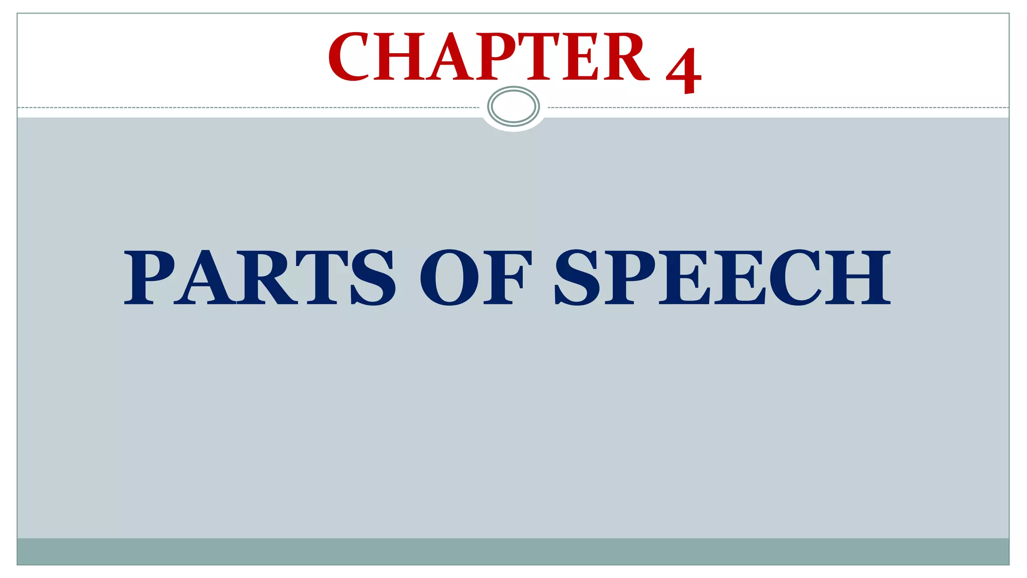 Chapter 4 (Parts of Speech) | PPT