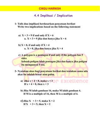 Bab 4 Penaakulan Matematik Cikgu Harnish Skor Impian | PDF
