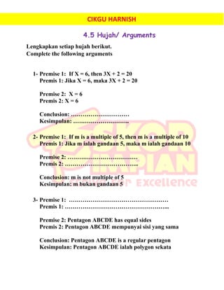 Bab 4 Penaakulan Matematik Cikgu Harnish Skor Impian | PDF