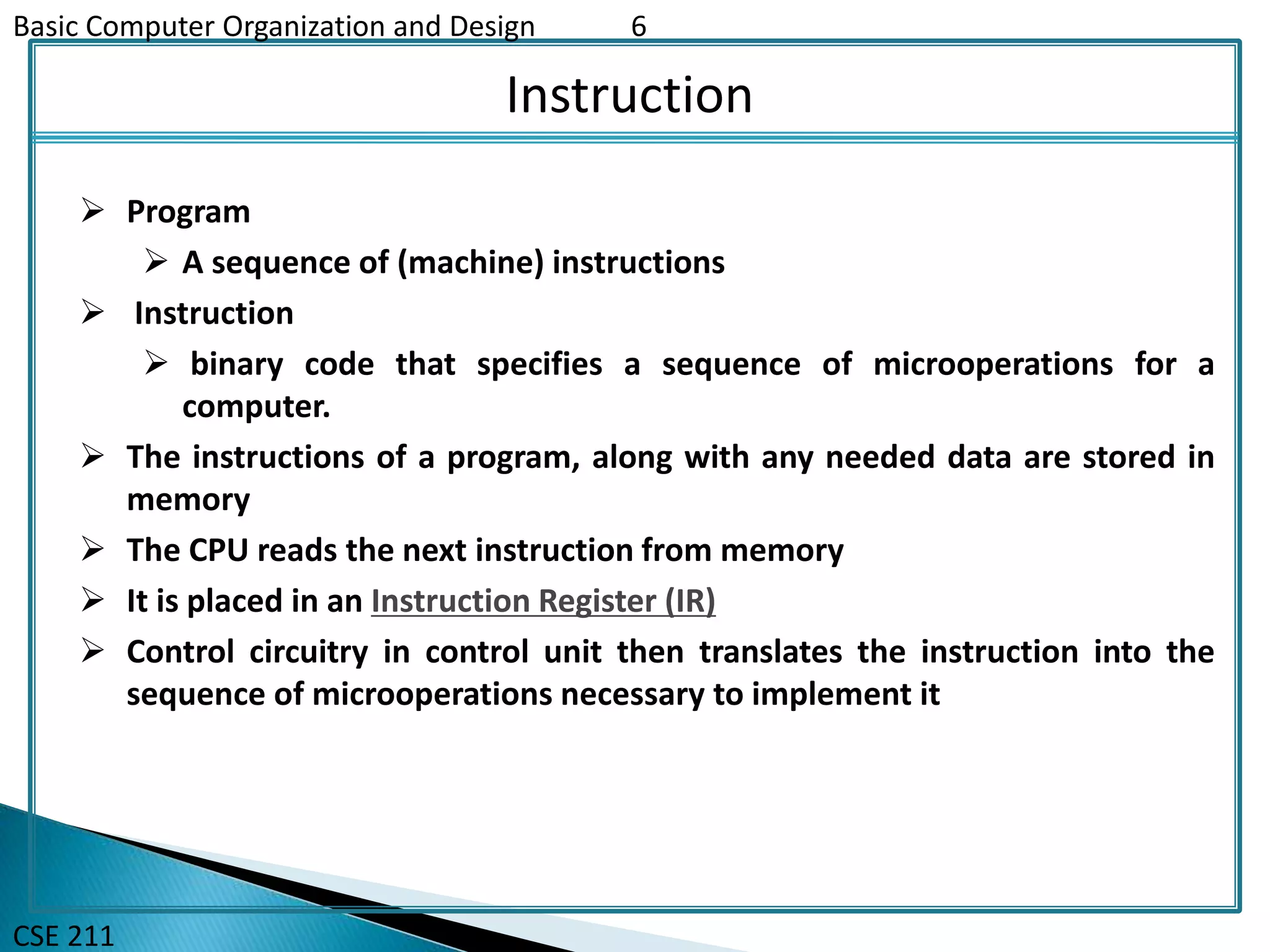 Instruction codes and computer registers | PPT