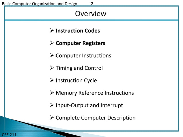 Instruction codes and computer registers | PPT