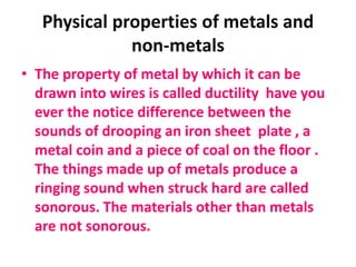 Chapter 4 metals and non-metals | PPT