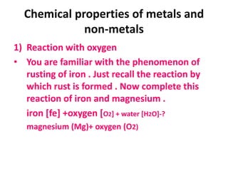 Chapter 4 metals and non-metals | PPT