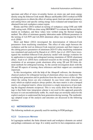 FEA of Orthogonal turning of Three aluminium alloys using John Cook plasticity model | PDF