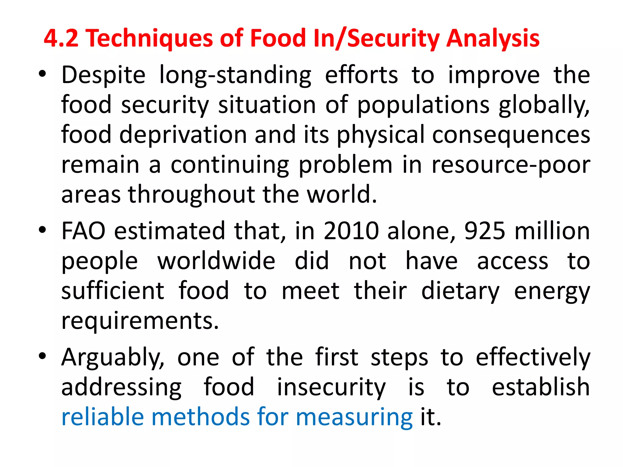 Food Security Analysis Techniques | PPTX