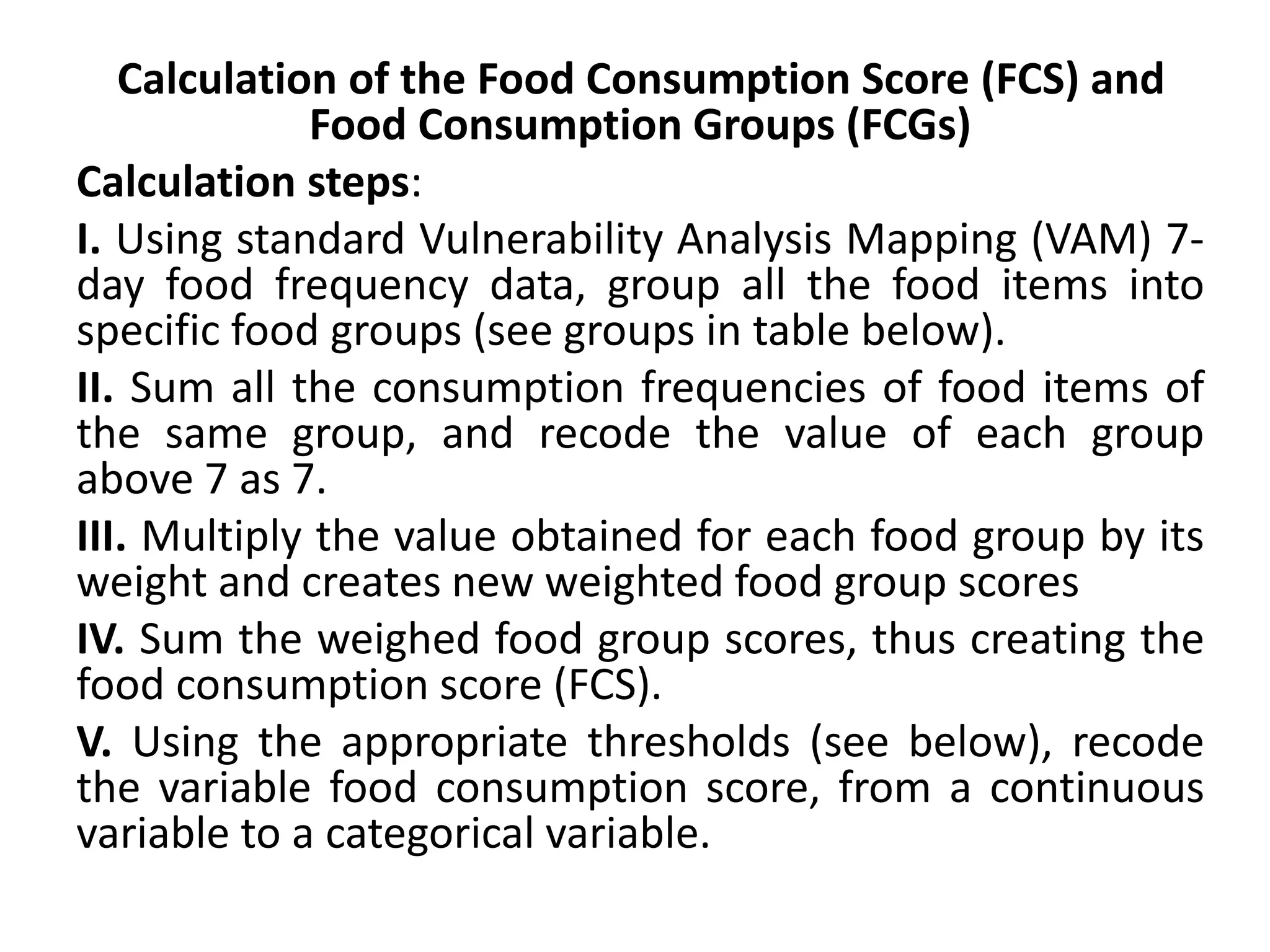 Food Security Analysis Techniques | PPTX