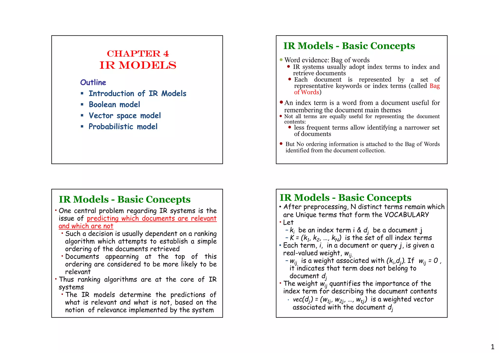 Chapter 4 IR Models.pdf | Search | Internet