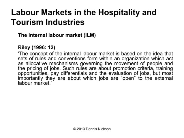 Labour markets in the Hospitality Industry | PPT