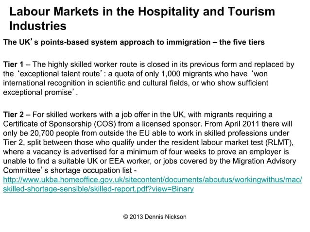 Labour markets in the Hospitality Industry | PPT