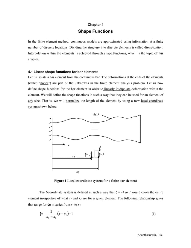 Finite element analysis of shape function | PPTX