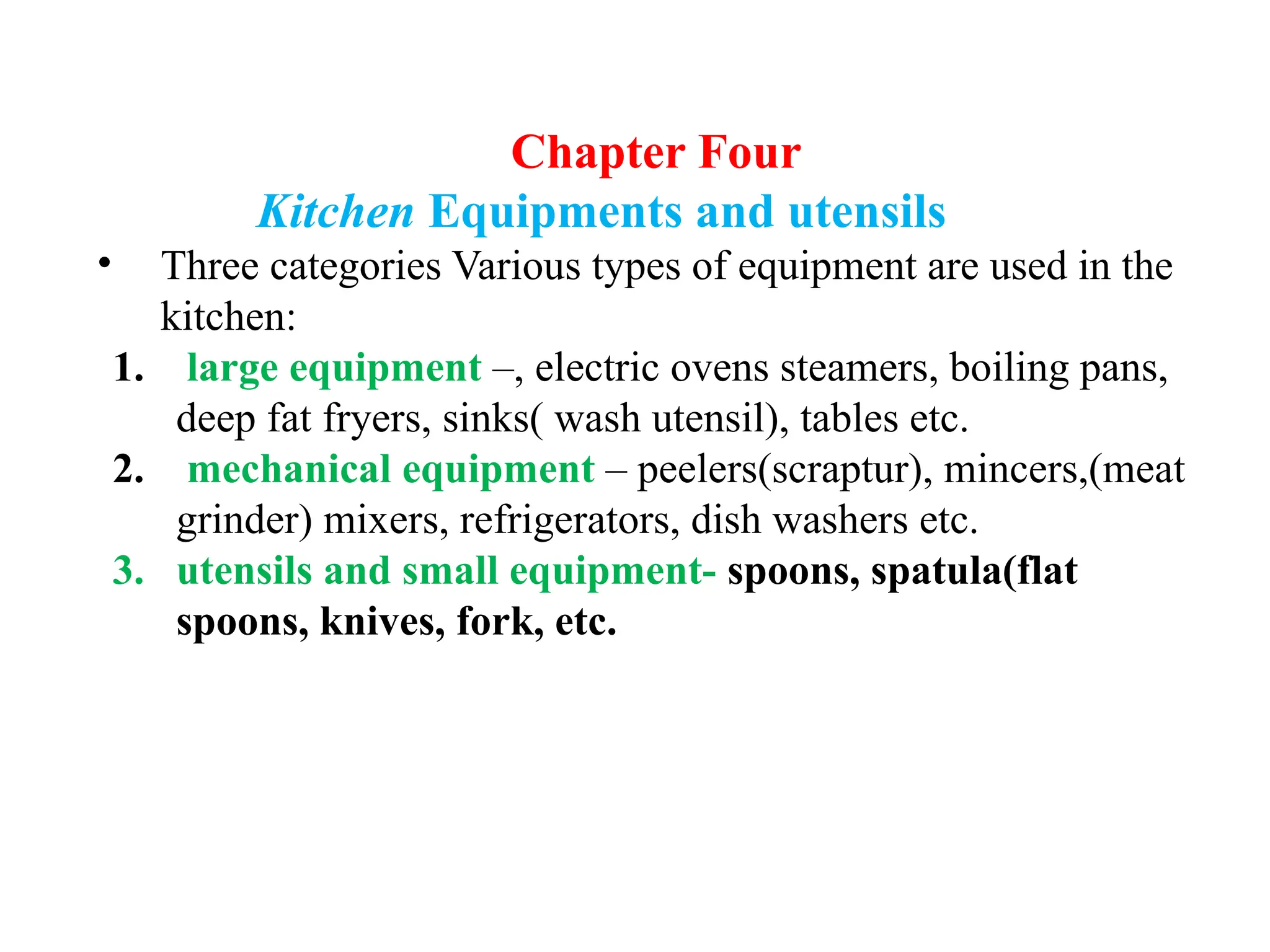 chapter 4.pptx kitchen equipment and utensils | PPTX