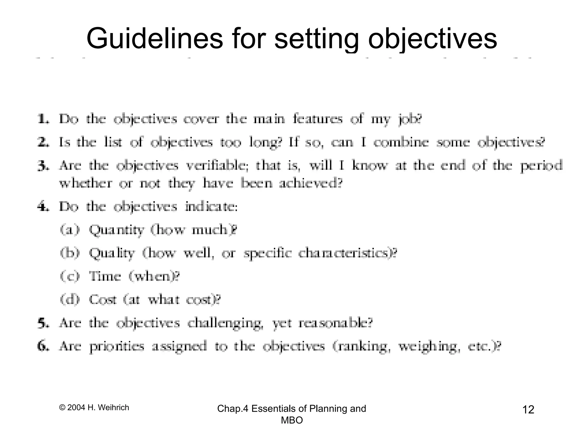 Essentials of planning and manageing by objectives | PPT