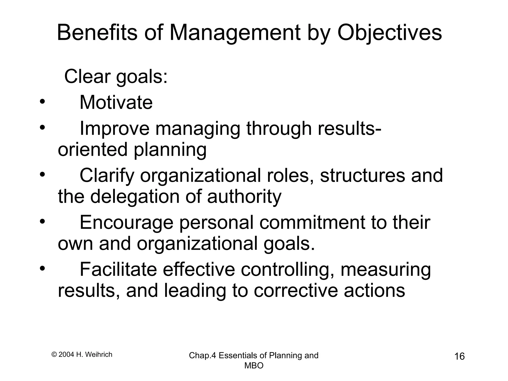 Essentials of planning and manageing by objectives | PPT