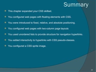 Basics of Web design focusing on Page layout chapter4.ppt