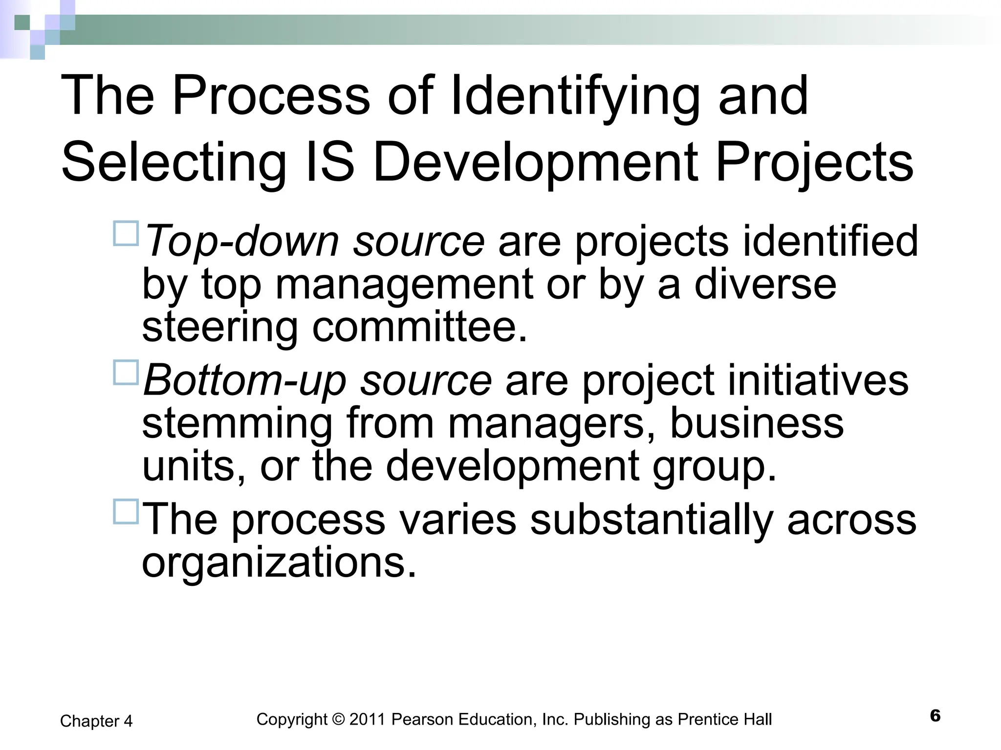identifying and selecting software development proejcts | PPT