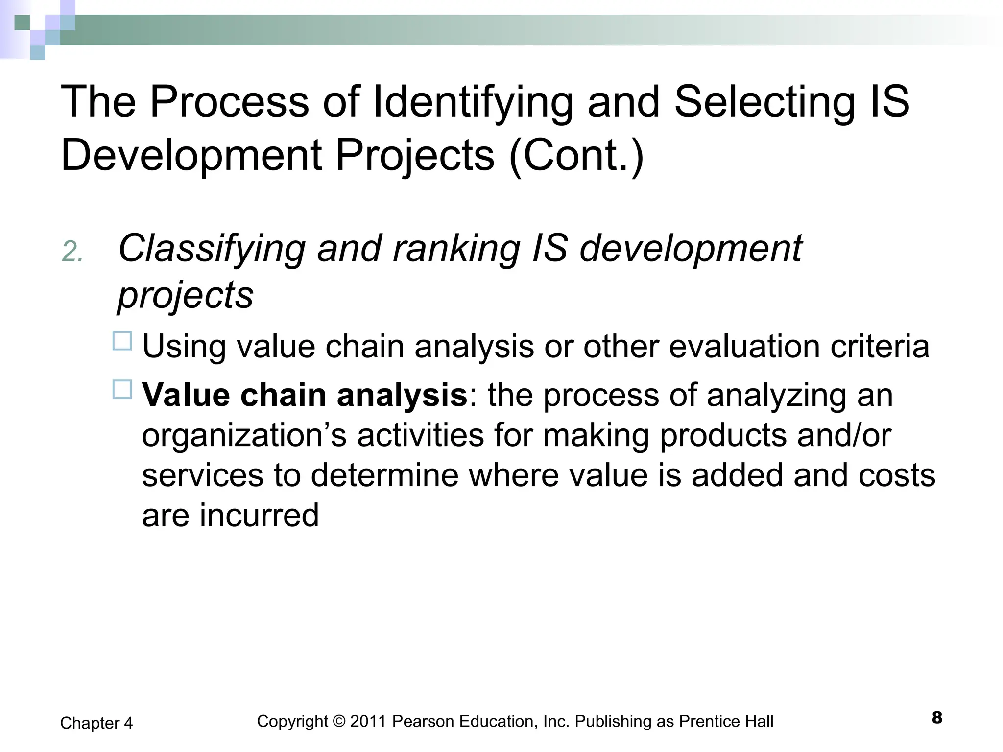 identifying and selecting software development proejcts | PPT