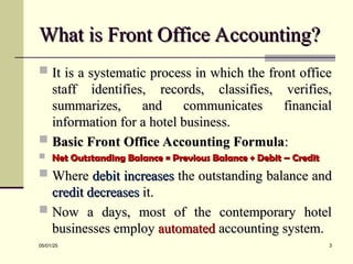 Chapter 4. Front office Accounting in hotel | PPT
