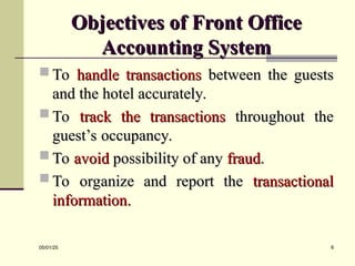 Chapter 4. Front office Accounting in hotel | PPT