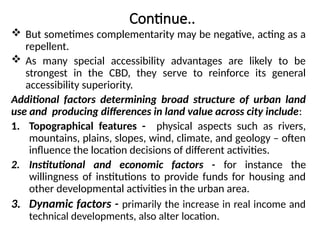 Chapter 4.pptx: Urban Land use patterns and land values | PPTX