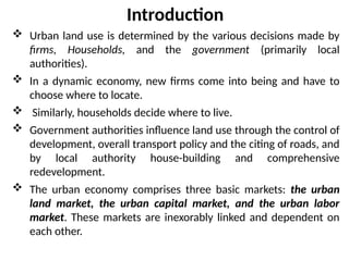 Chapter 4.pptx: Urban Land use patterns and land values | PPTX