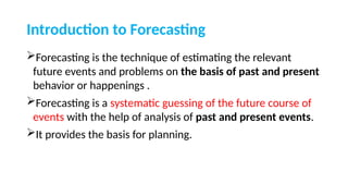 Principles of Management Forecasting concept | PPTX