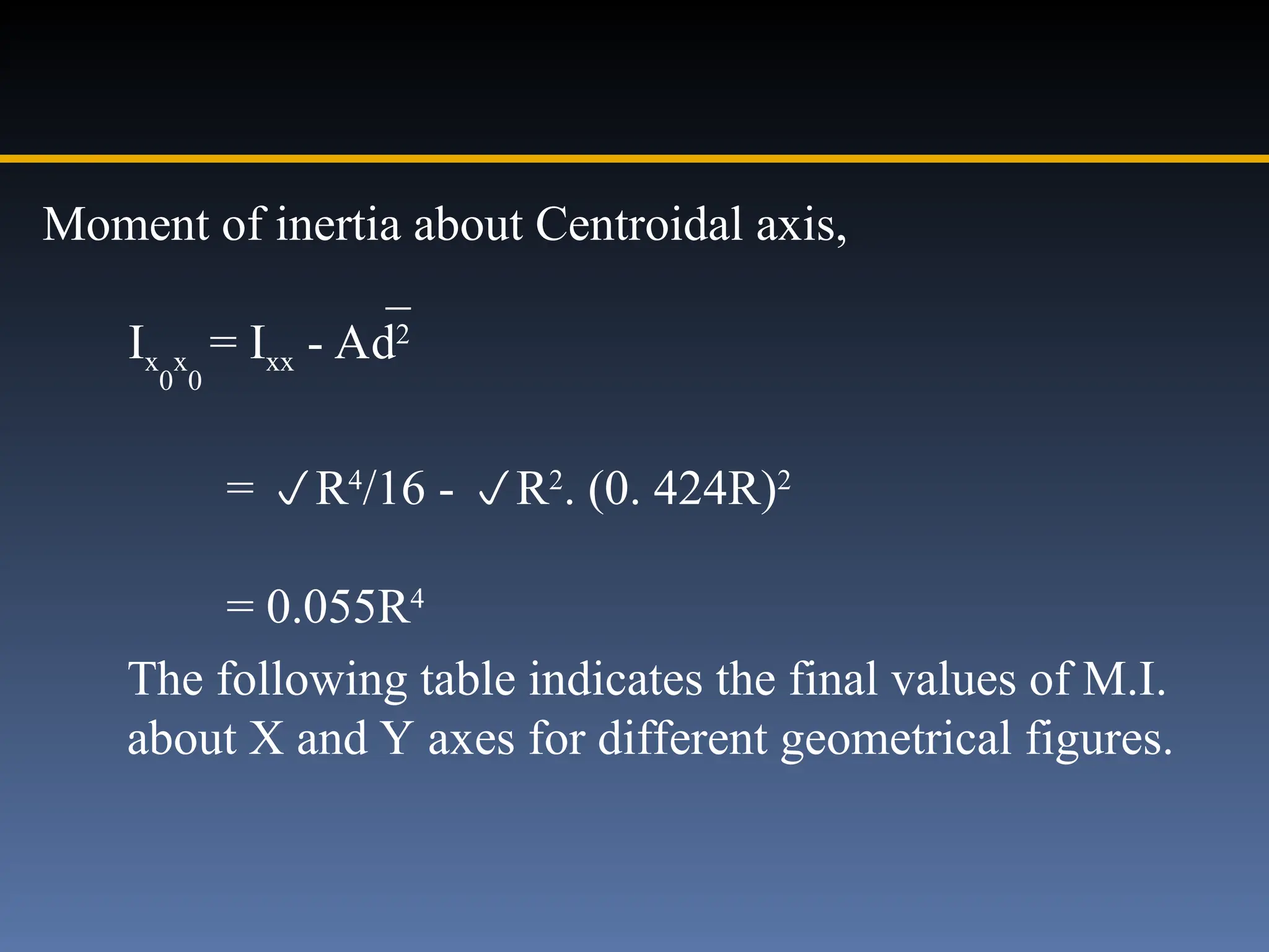 engineering mechanics moment of inertia .ppt