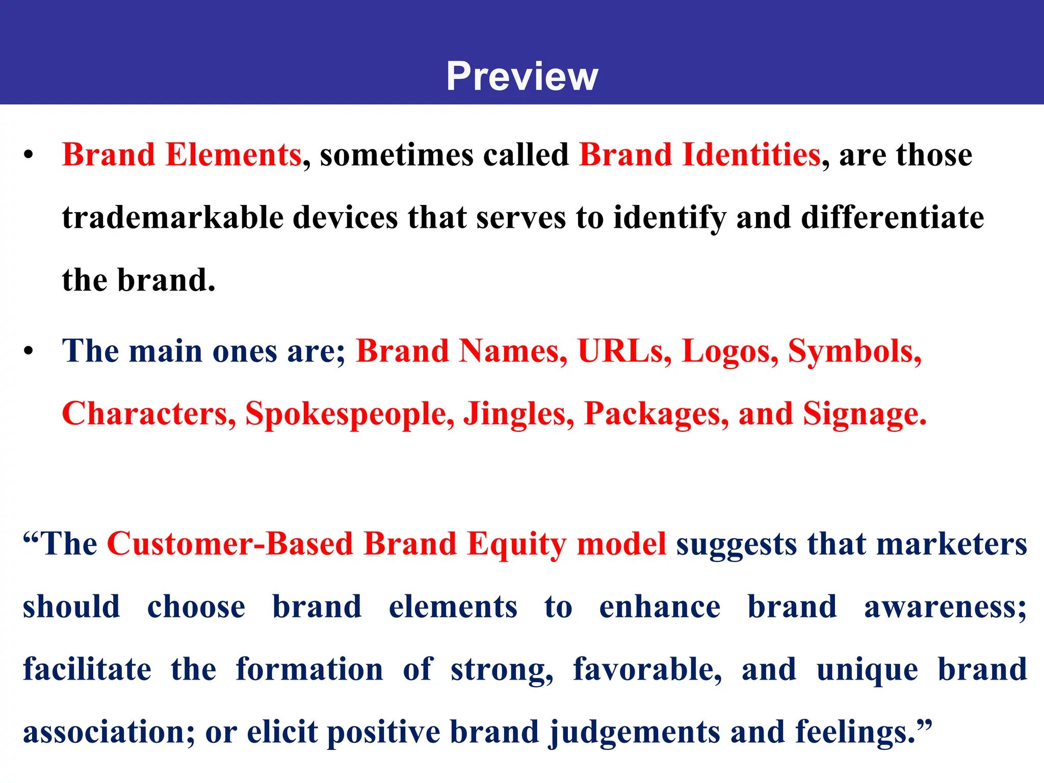 Choosing brand elements to build brand equity | PPT