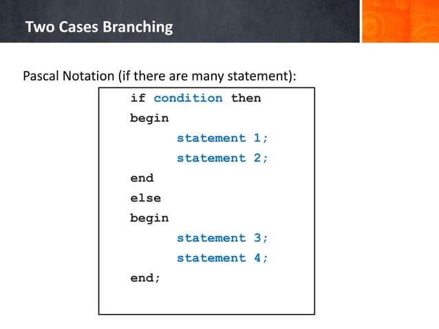 Algorithm And Programming Branching Structure Ppt