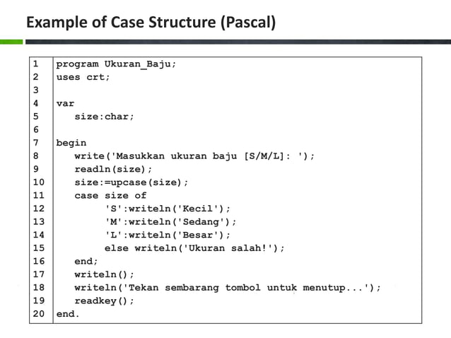 Algorithm and Programming (Branching Structure) | PPT