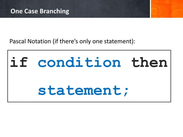 Algorithm and Programming (Branching Structure) | PPT