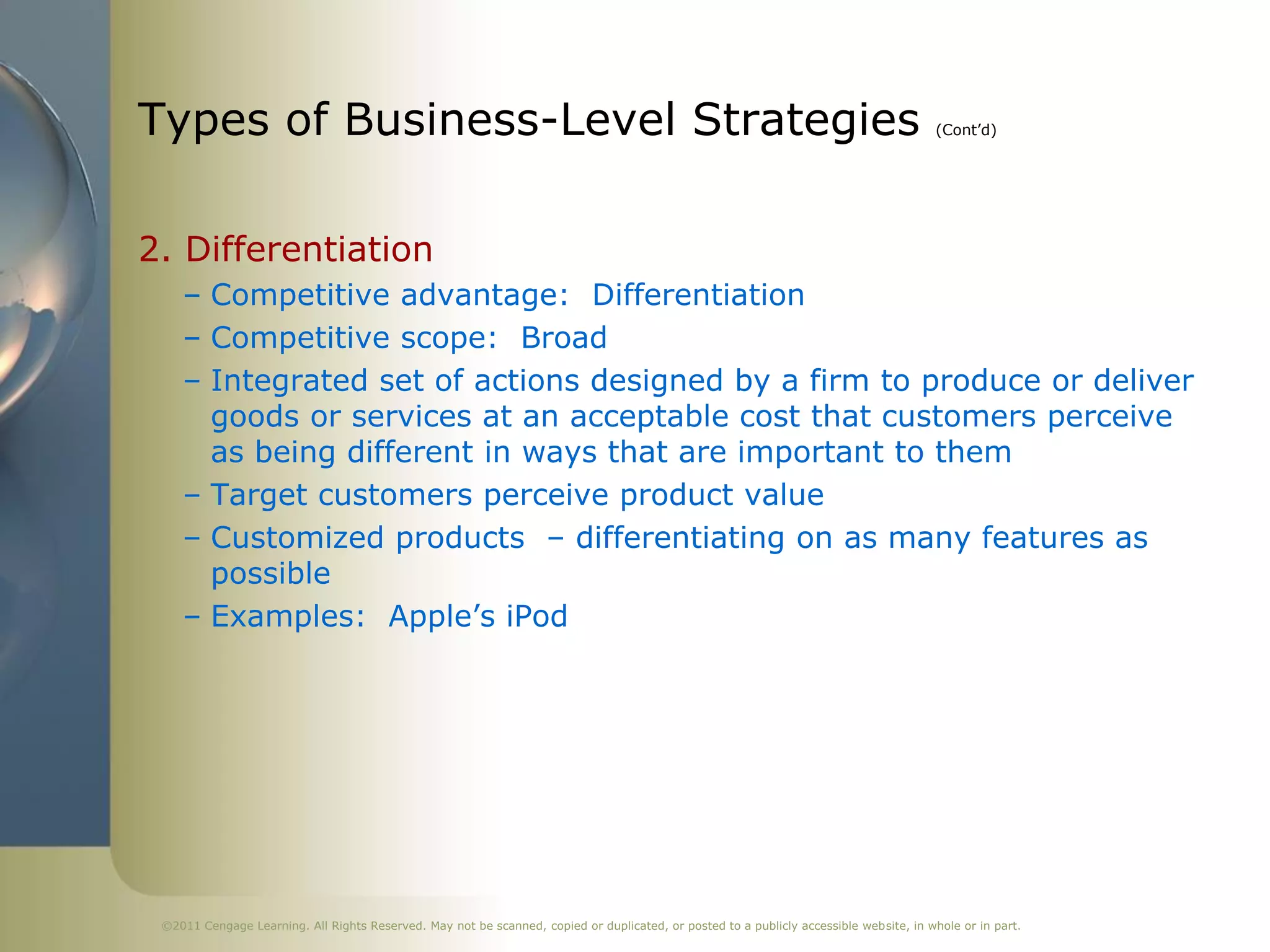 Chapter 4 business level strategy | PDF